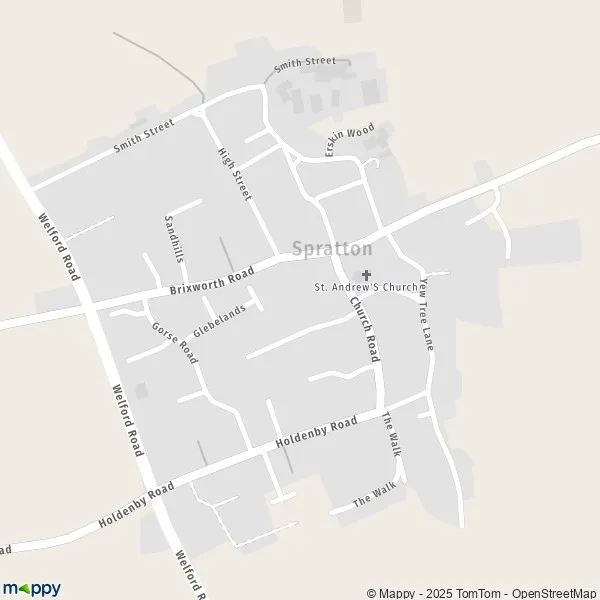 Map Spratton: map of Spratton, West Northamptonshire NN6 8 and ...