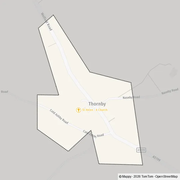 Map Thornby: map of Thornby, West Northamptonshire NN6 8 and practical ...
