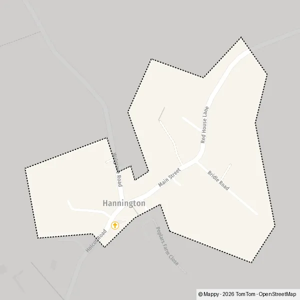 Map Hannington: map of Hannington, West Northamptonshire NN6 9 and ...