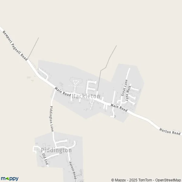 Map Hackleton: map of Hackleton, West Northamptonshire NN7 2 and ...