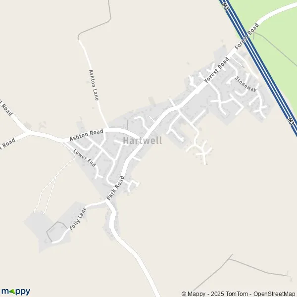 Map Hartwell: map of Hartwell, West Northamptonshire NN7 2 and ...