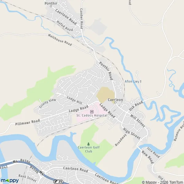 Map Caerleon: map of Caerleon, Newport NP18 3 and practical information