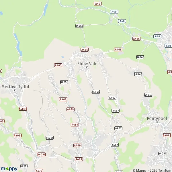 Map Cwm: map of Cwm (NP23 7) and practical information