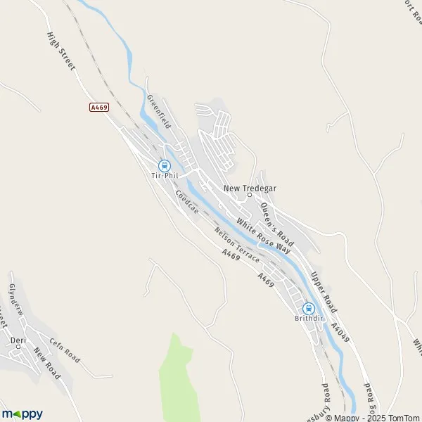 Map New Tredegar: map of New Tredegar, Caerphilly NP24 6 and practical ...