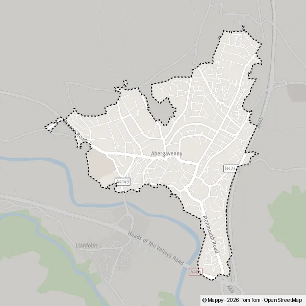 Map Abergavenny: map of Abergavenny, Monmouthshire NP7 5 and practical ...