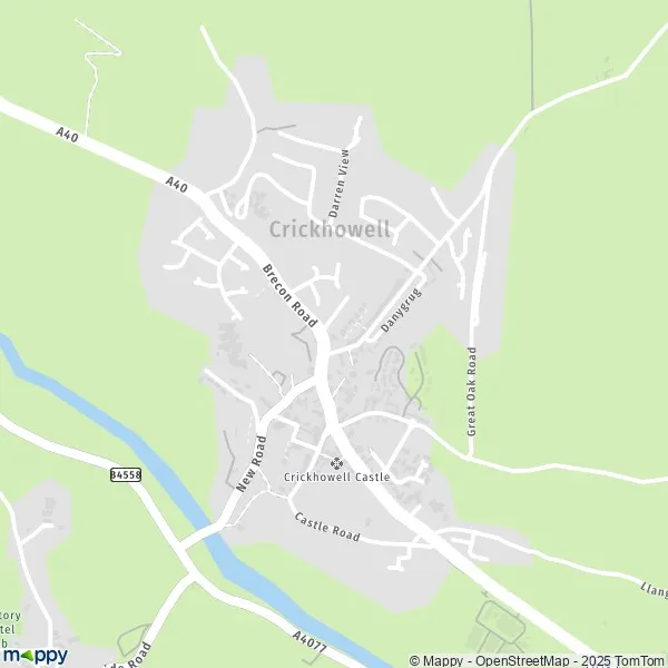 Map Crickhowell: map of Crickhowell, Powys NP8 1 and practical information