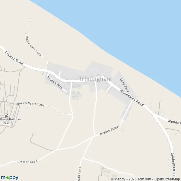 Map Trimingham: map of Trimingham, North Norfolk NR11 8 and practical ...