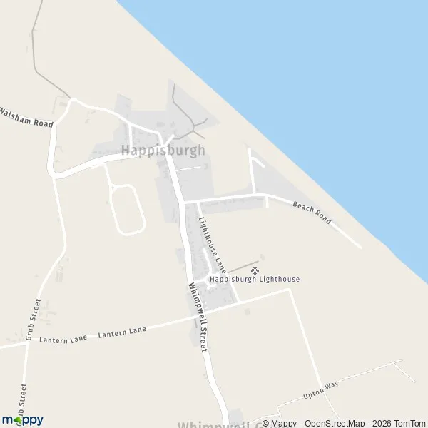 Map Happisburgh: map of Happisburgh, North Norfolk NR12 0 and practical ...
