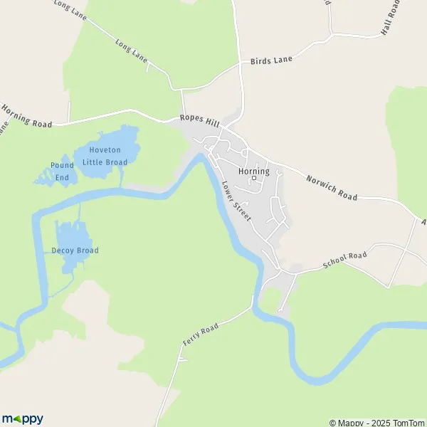 Map Horning: map of Horning, North Norfolk NR12 8 and practical information
