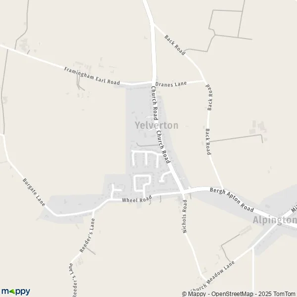 Map Yelverton: map of Yelverton, South Norfolk NR14 7 and practical ...