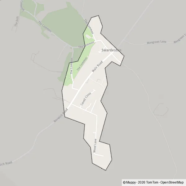 Map Swardeston: map of Swardeston, South Norfolk NR14 8 and practical ...