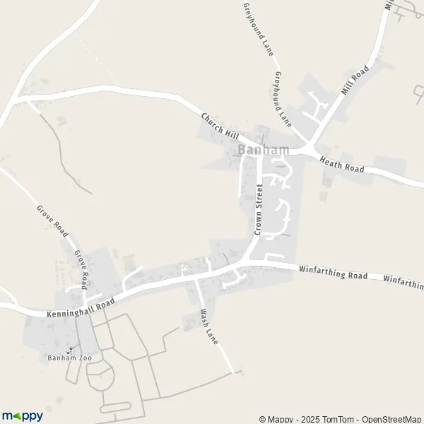 Map Banham: map of Banham, Breckland NR16 2 and practical information