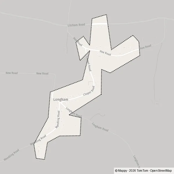 Map Longham: map of Longham, Breckland NR19 2 and practical information