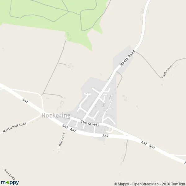 Map Hockering: map of Hockering, Breckland NR20 3 and practical information