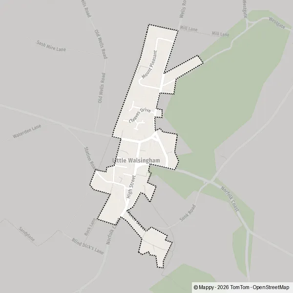 Map Little Walsingham: map of Little Walsingham, North Norfolk NR22 6 ...