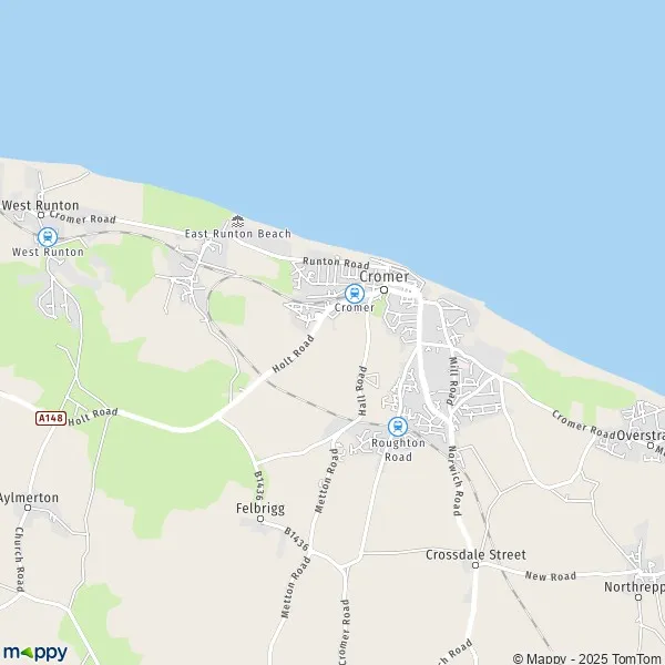 Map Cromer: map of Cromer, North Norfolk NR27 9 and practical information