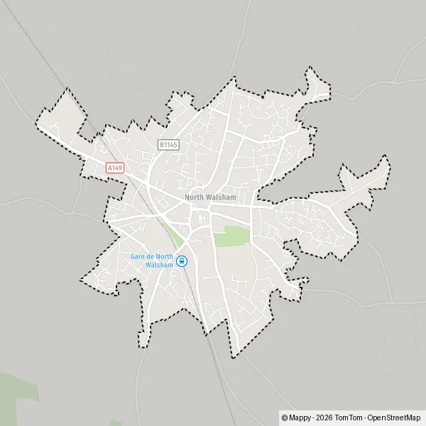 Map North Walsham: map of North Walsham, North Norfolk NR28 9 and ...