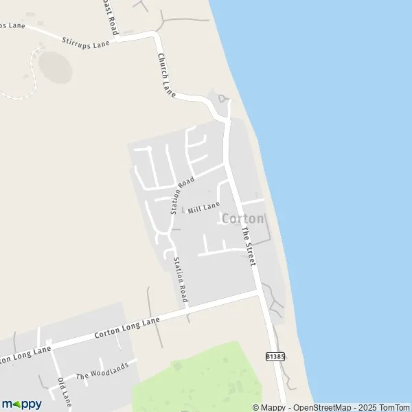 Map Corton: map of Corton, East Suffolk Council NR32 5 and practical ...