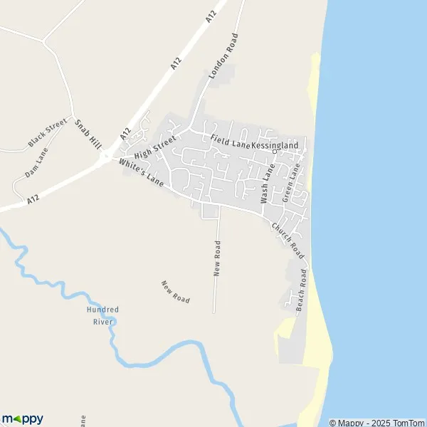 Map Kessingland: map of Kessingland, East Suffolk Council NR33 7 and ...