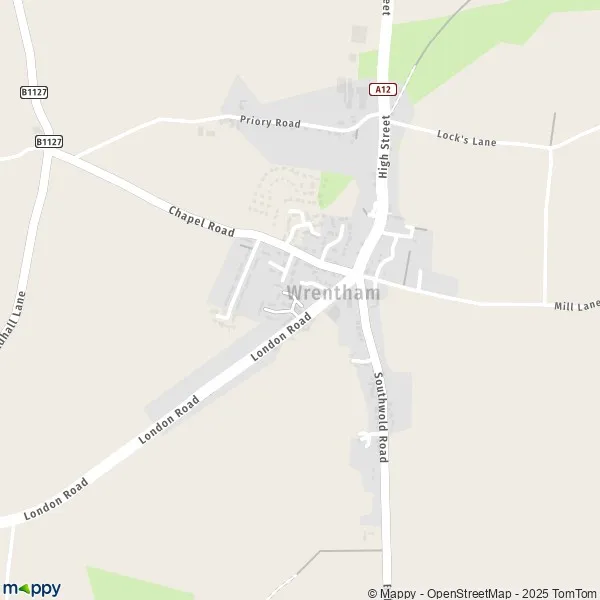 Map Wrentham: map of Wrentham, East Suffolk Council NR34 7 and ...