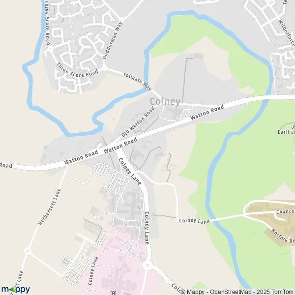 Map Colney: map of Colney, South Norfolk NR4 7 and practical information