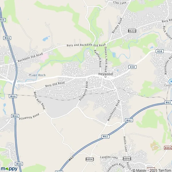 Map Heywood: map of Heywood, Rochdale OL10 4 and practical information