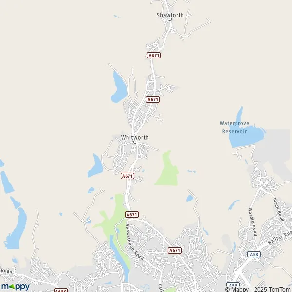 Map Whitworth: map of Whitworth, Rossendale OL12 8 and practical ...