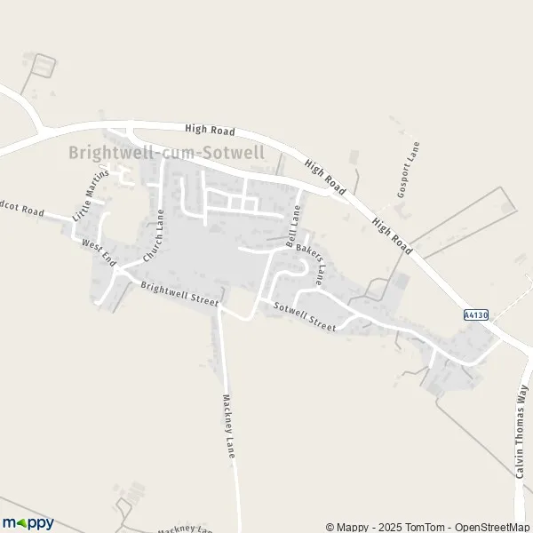 Map Brightwell-cum-Sotwell: map of Brightwell-cum-Sotwell, South ...