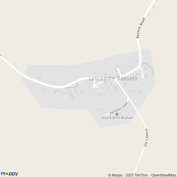 Map Letcombe Bassett: map of Letcombe Bassett, Vale of White Horse OX12 ...