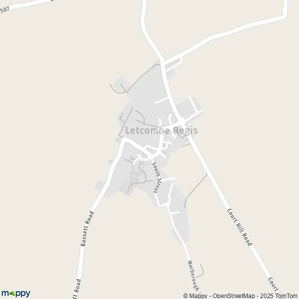 Map Letcombe Regis: map of Letcombe Regis, Vale of White Horse OX12 9 ...