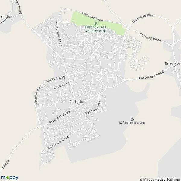 Map Carterton: map of Carterton, West Oxfordshire OX18 3 and practical ...