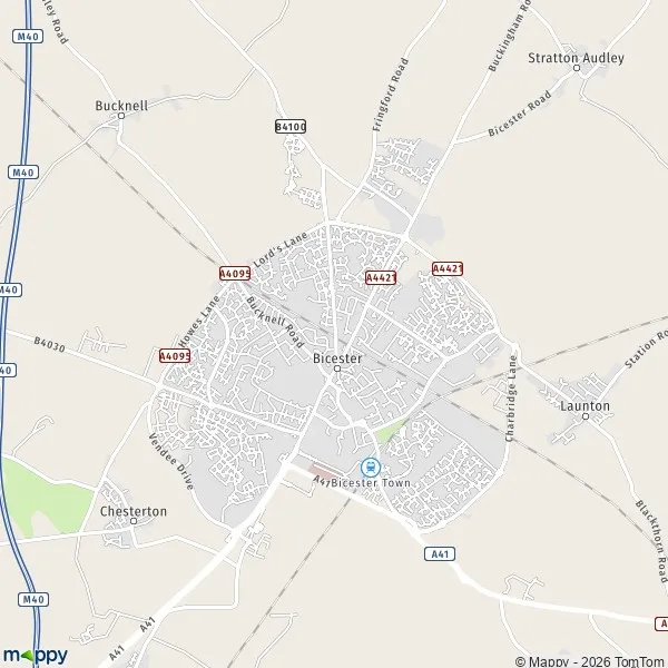 Map Bicester: map of Bicester, Cherwell OX26 6 and practical information