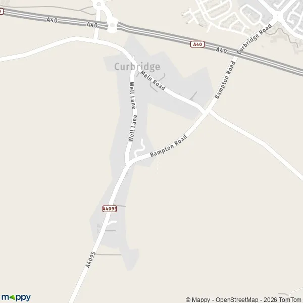 Map Curbridge: map of Curbridge, West Oxfordshire OX29 7 and practical ...