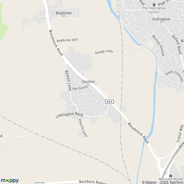 Map Yarnton: map of Yarnton, Cherwell OX5 1 and practical information