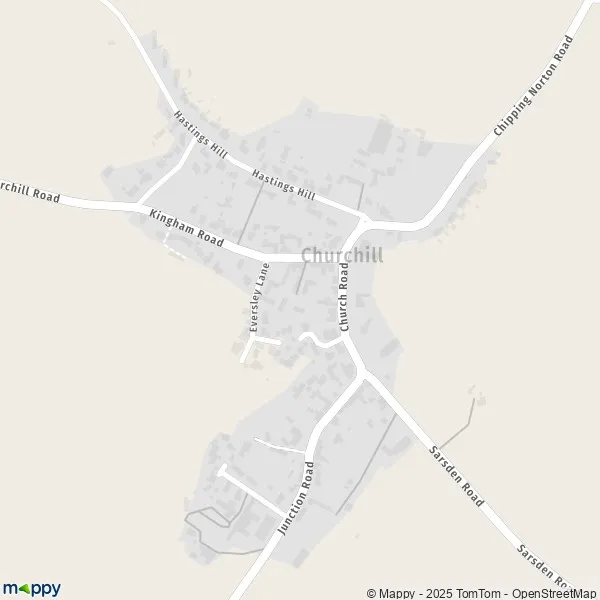 Map Churchill: map of Churchill, West Oxfordshire OX7 6 and practical ...