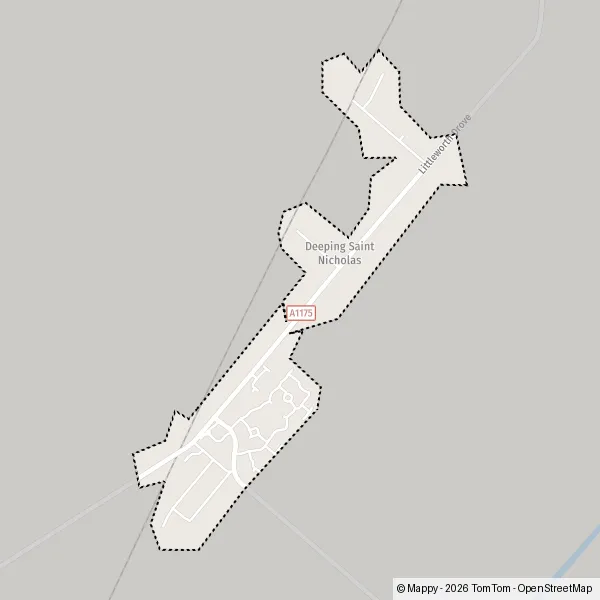 Map Deeping Saint Nicholas: map of Deeping Saint Nicholas, South ...