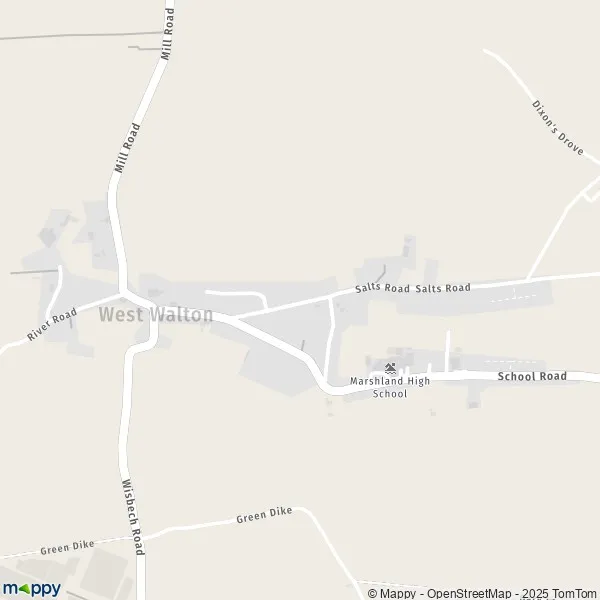 Map West Walton: map of West Walton, King's Lynn and West Norfolk PE14 ...