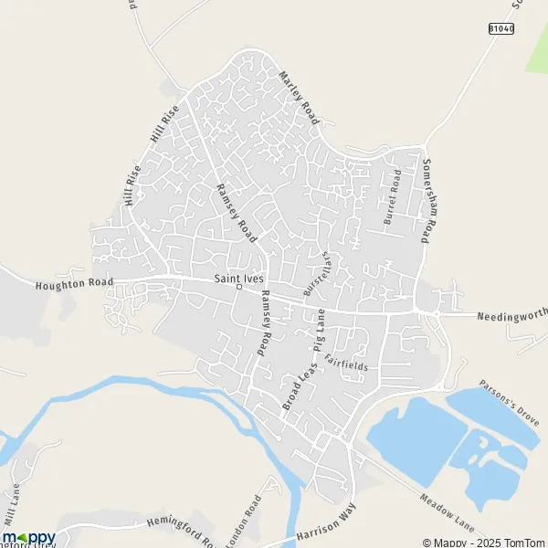Map Saint Ives: map of Saint Ives, Huntingdonshire PE27 6 and practical ...
