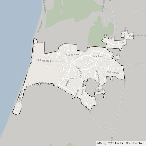 Map Heacham: map of Heacham, King's Lynn and West Norfolk PE31 7 and ...