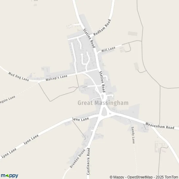 Map Great Massingham: map of Great Massingham, King's Lynn and West ...