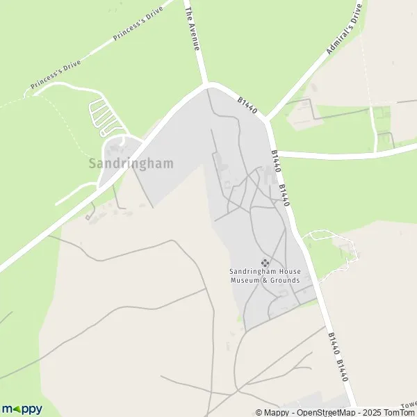 Map Sandringham: map of Sandringham, King's Lynn and West Norfolk PE35 ...