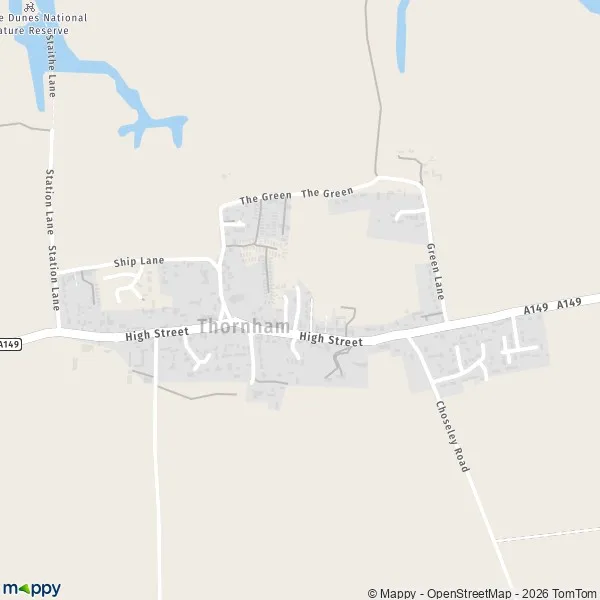 Map Thornham: map of Thornham, King's Lynn and West Norfolk PE36 6 and ...