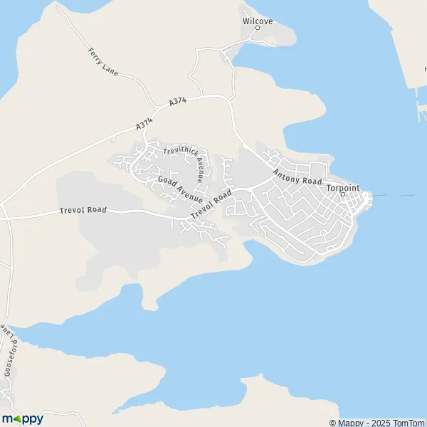 Map Torpoint: map of Torpoint, Cornwall PL11 2 and practical information