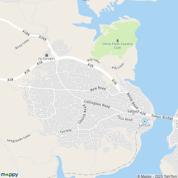 Map Saltash: map of Saltash, Cornwall PL12 4 and practical information