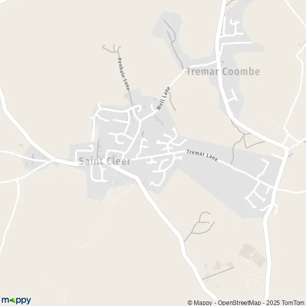 Map Saint Cleer: map of Saint Cleer, Cornwall PL14 5 and practical ...
