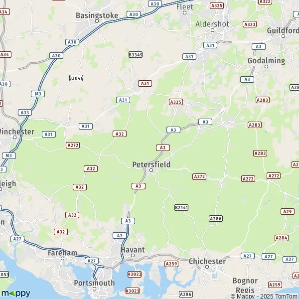 Map Clanfield: map of Clanfield (PO8 0) and practical information