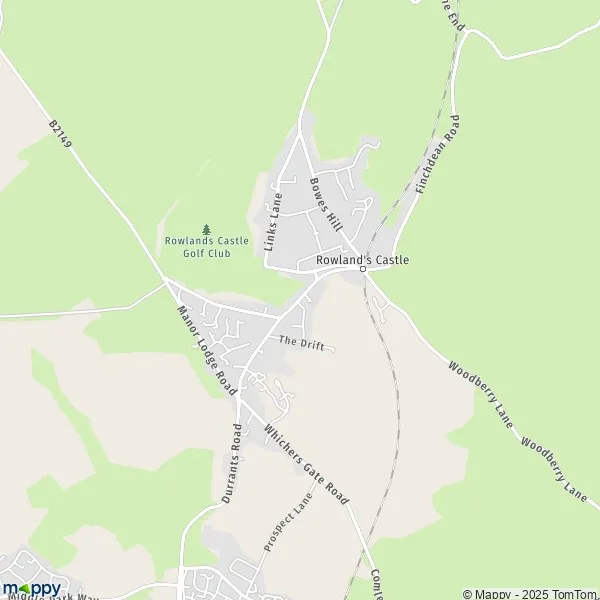 Map Rowland's Castle: map of Rowland's Castle, East Hampshire PO9 6 and ...