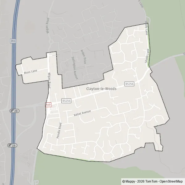 Map Clayton-le-Woods: map of Clayton-le-Woods, Chorley PR25 5 and ...