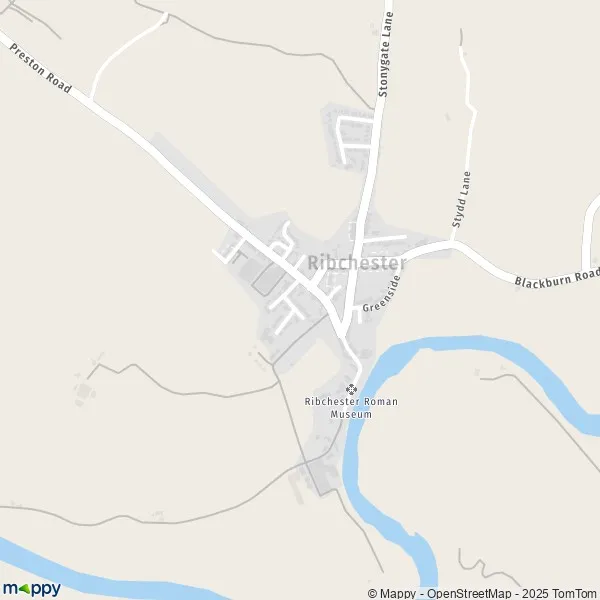 Map Ribchester: map of Ribchester, Ribble Valley PR3 3 and practical ...