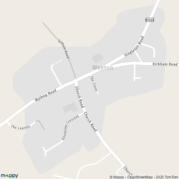 Map Weeton: map of Weeton, Fylde PR4 3 and practical information